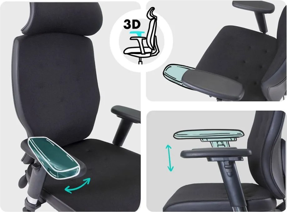 Ergonomická kancelářská židle MOSH Elite H – černá