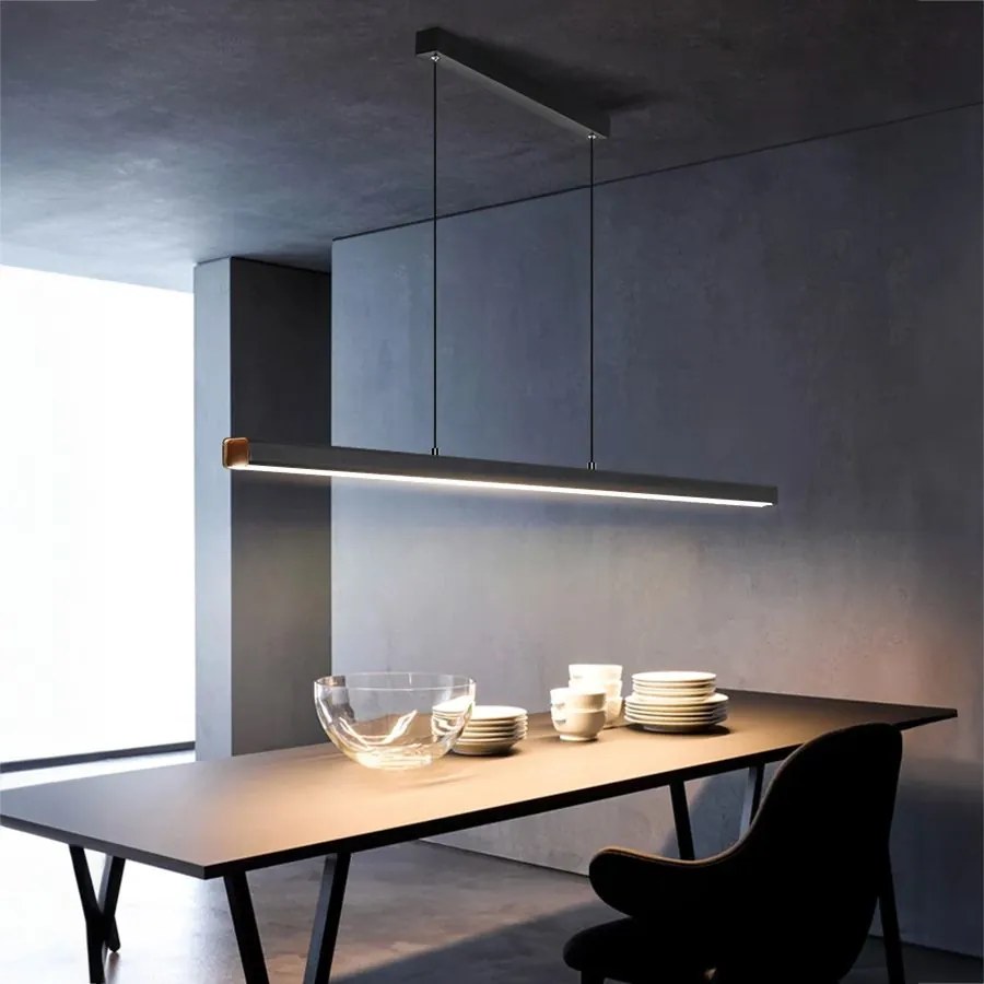 Toolight Toolight, LED závěsné svítidlo 80cm, 15W, APP1447-CP, černá matná, OSW-02391