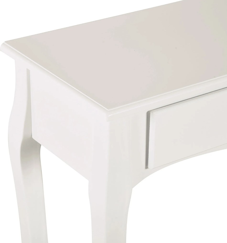 HOMCOM Konferenční Stolek s Úložným Prostorem do Obývacího Pokoj a Předsíně s Šuplíky a Policí Elegantní Design 100x33x75cm Bílý Lesklý Dřevěný