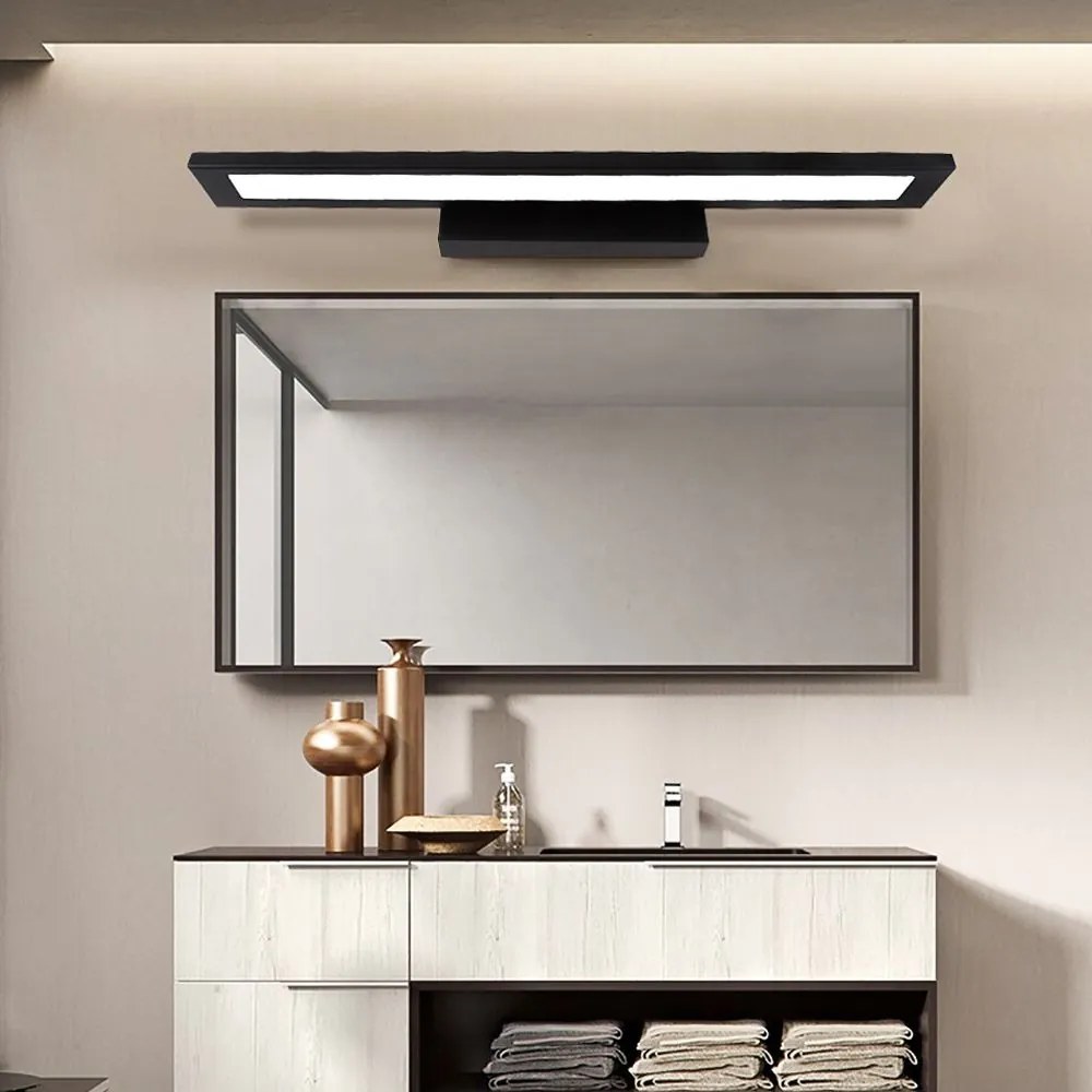 Toolight - LED nástěnná lampa nad zrcadlo 40cm 7W, 560lm, APP839-1W, černá, OSW-06664
