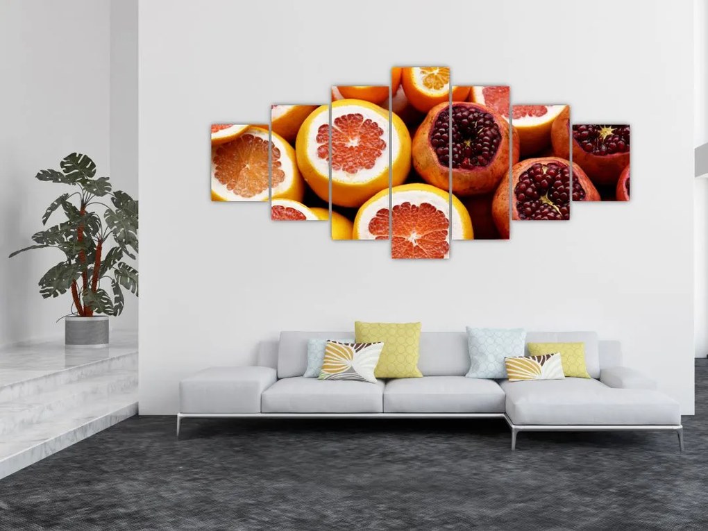 Obraz pomerančů a granátových jablek (210x100 cm)