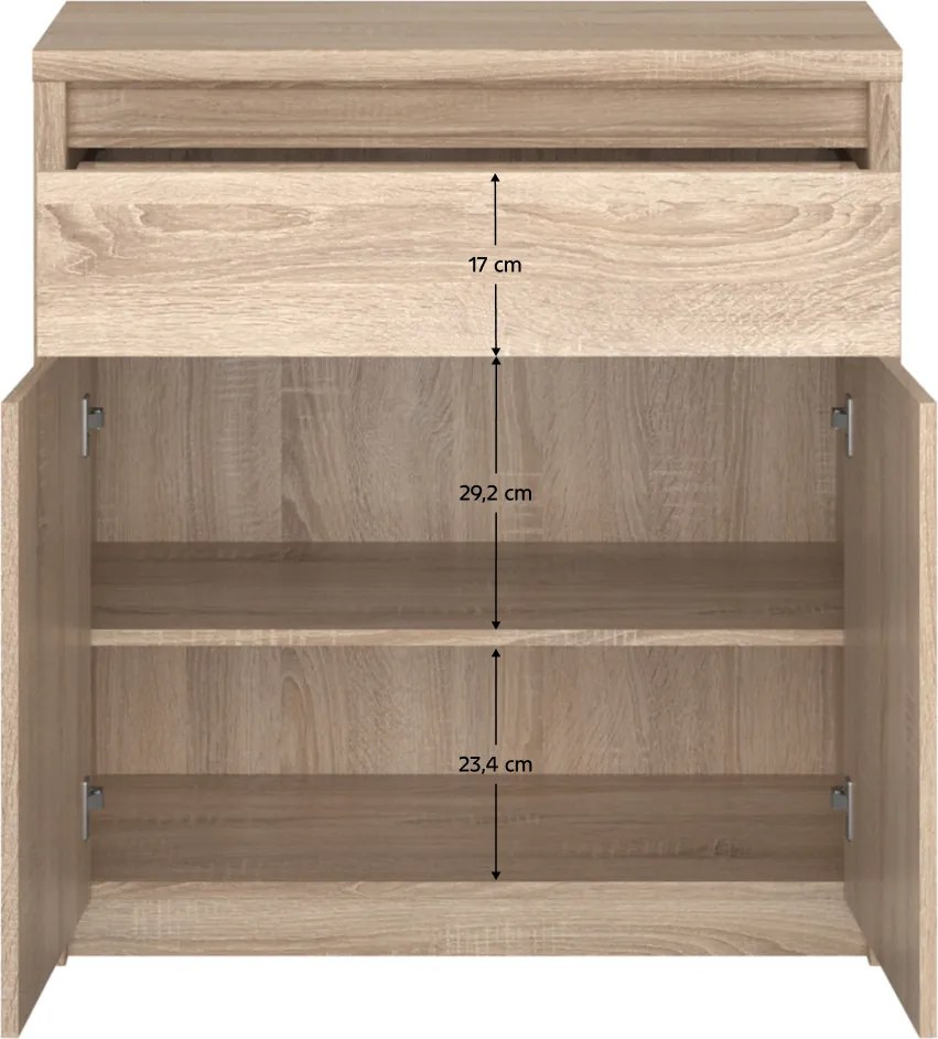 Komoda 2D1S, dub sonoma, NORTY TYP 9
