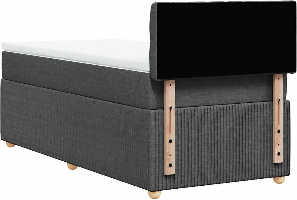 Box spring postel s matrací tmavě šedá 90x200 cm textil 3287347