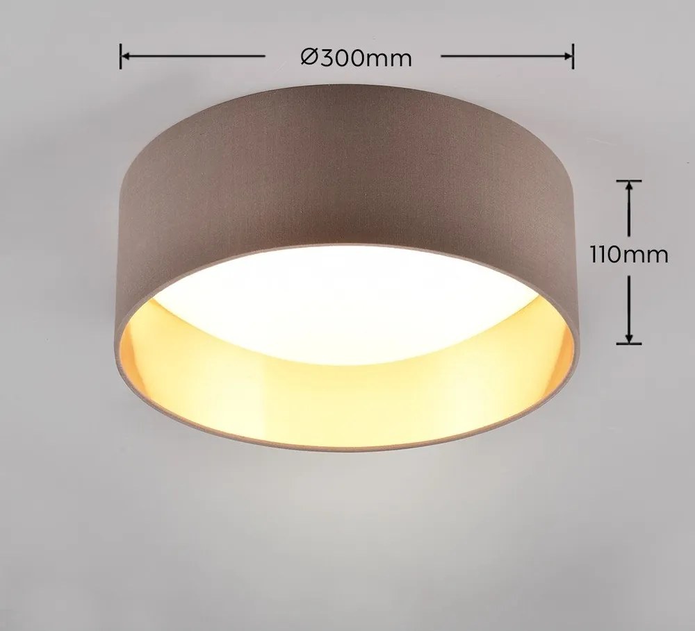 Světle hnědé LED stropní svítidlo ø 30 cm Locarno – Reality