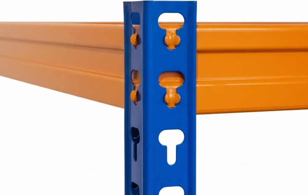 Akce 3x Regál 168x160x60 cm profesionální 4-policový, nosnost 160 kg - modro-oranžový
