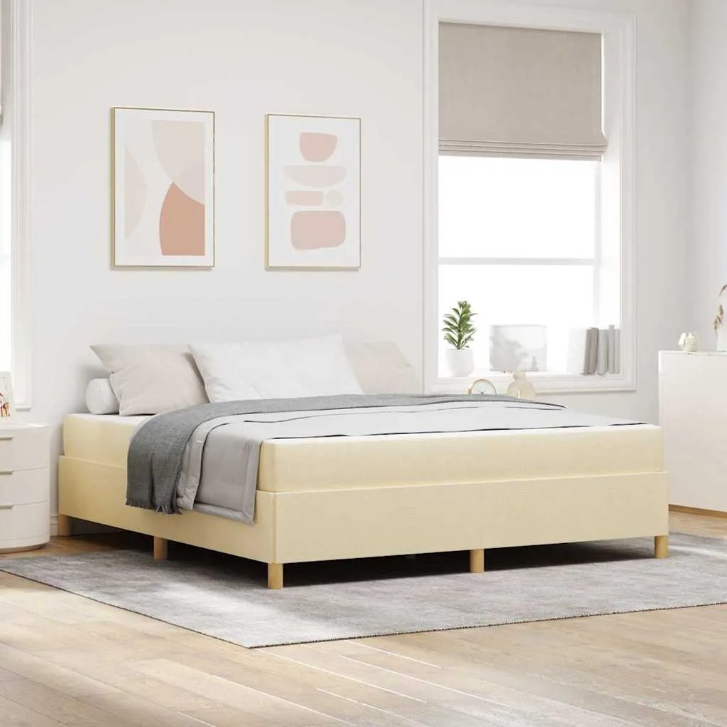 Rám postele Krémová 180 x 200 cm textil 3398960