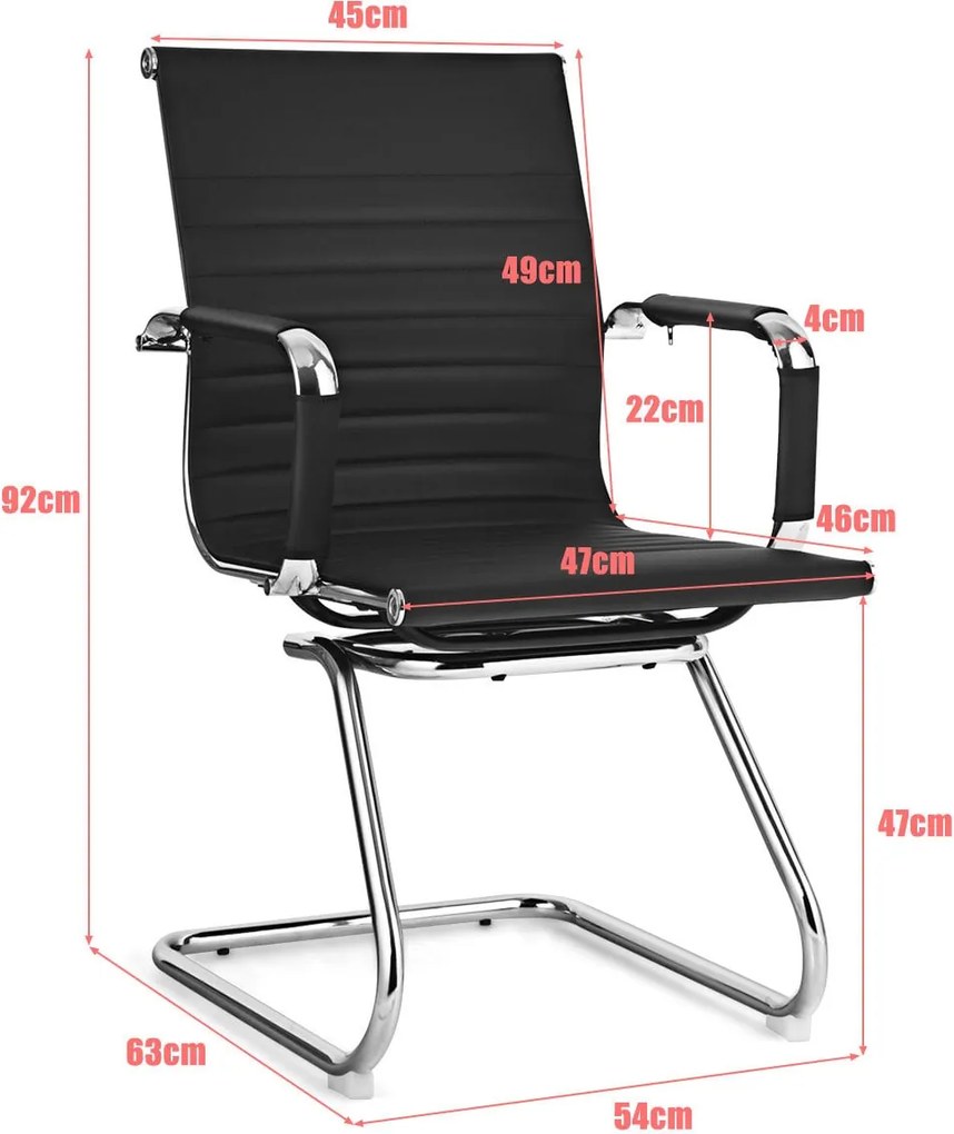 Costway Set 6 Kancelářské židle Moderní konferenční židle se středním opěradlem