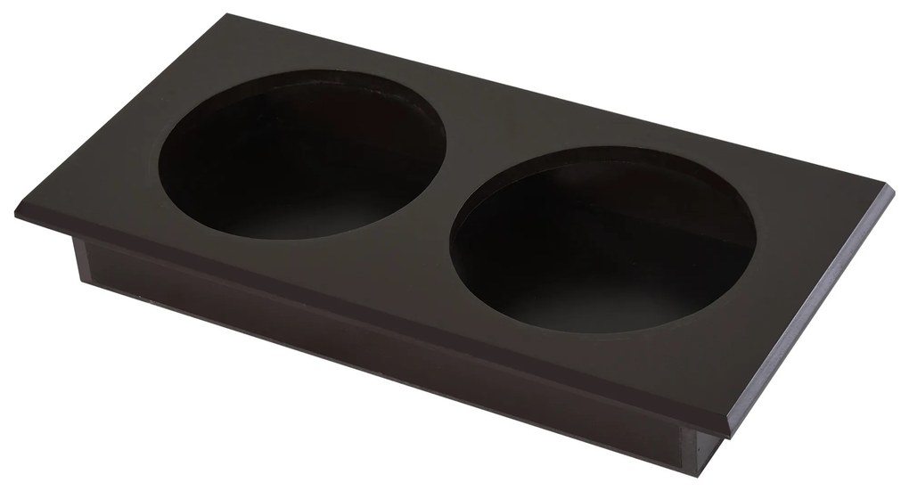 PawHut miska na krmivo pro psy s úložným prostorem 2 misky krmící stanice nerezová miska pro kočky MDF nerezová ocel Espresso 60 x 30 x 41 cm