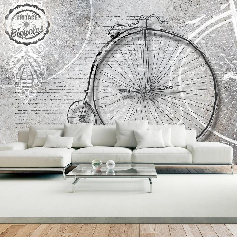 Fototapeta Bimago - Vintage bicycles - black and white + lepidlo zdarma 400x280 cm