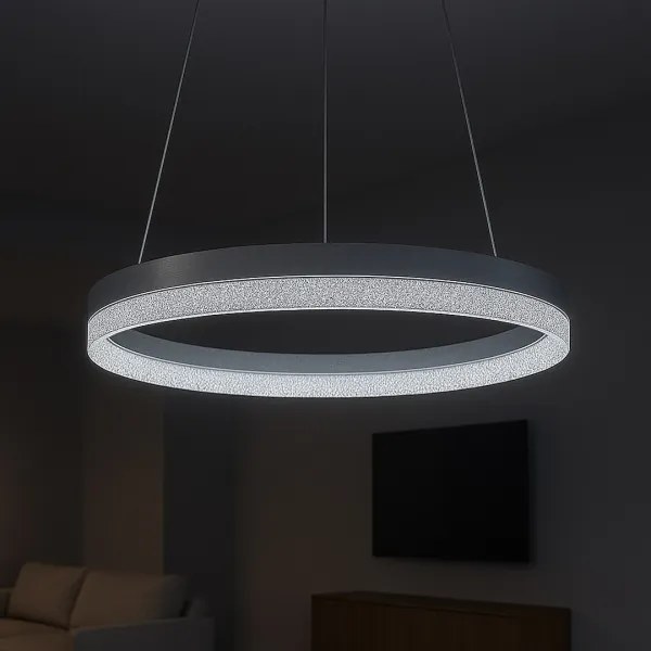 LED Lustr na lanku GALA LED/25W/230V pr. 50 cm stříbrná