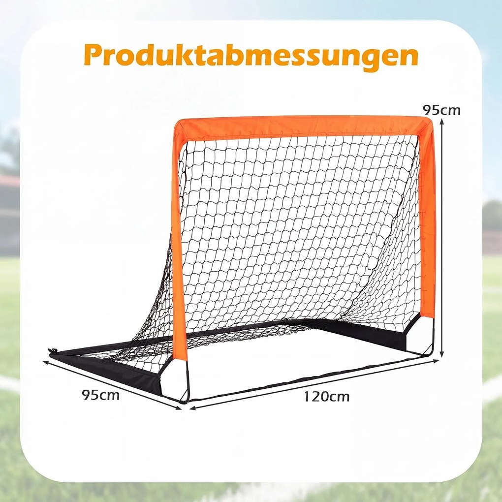 Costway Sada 2 fotbalových branek pro děti se zesílenými – 120 × 95 × 95 cm