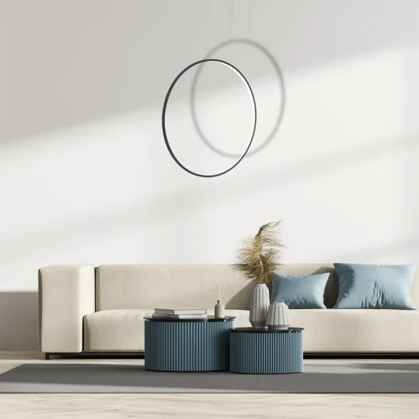 LED Lustr na lanku SATURNO LED/46W/230V pr. 80 cm IP44 černá