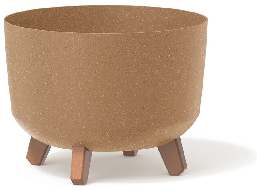 Květináč s nožkami ECO WOOD, 38 cm, hnědá