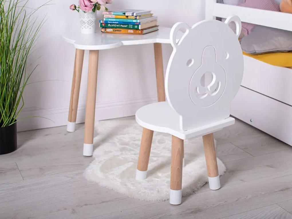 Manibox Dětská židlička MEDVĚD ze dřeva + jméno ZDARMA