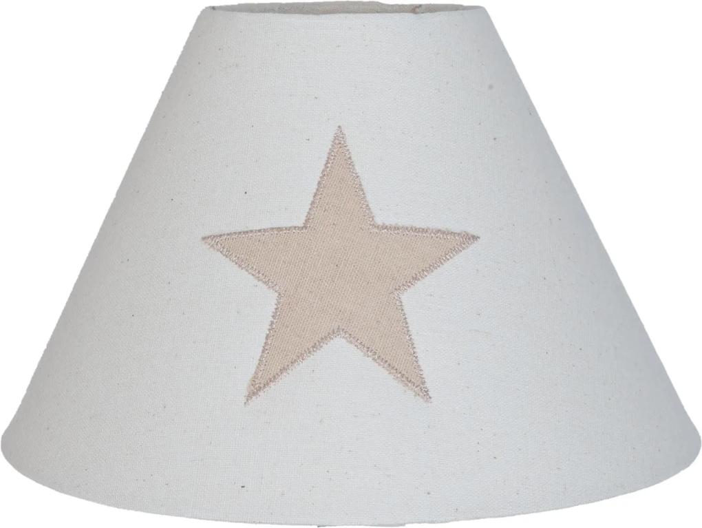 Bavlněné béžové stínidlo na lampu s hvězdou - Ø 25*16 cm