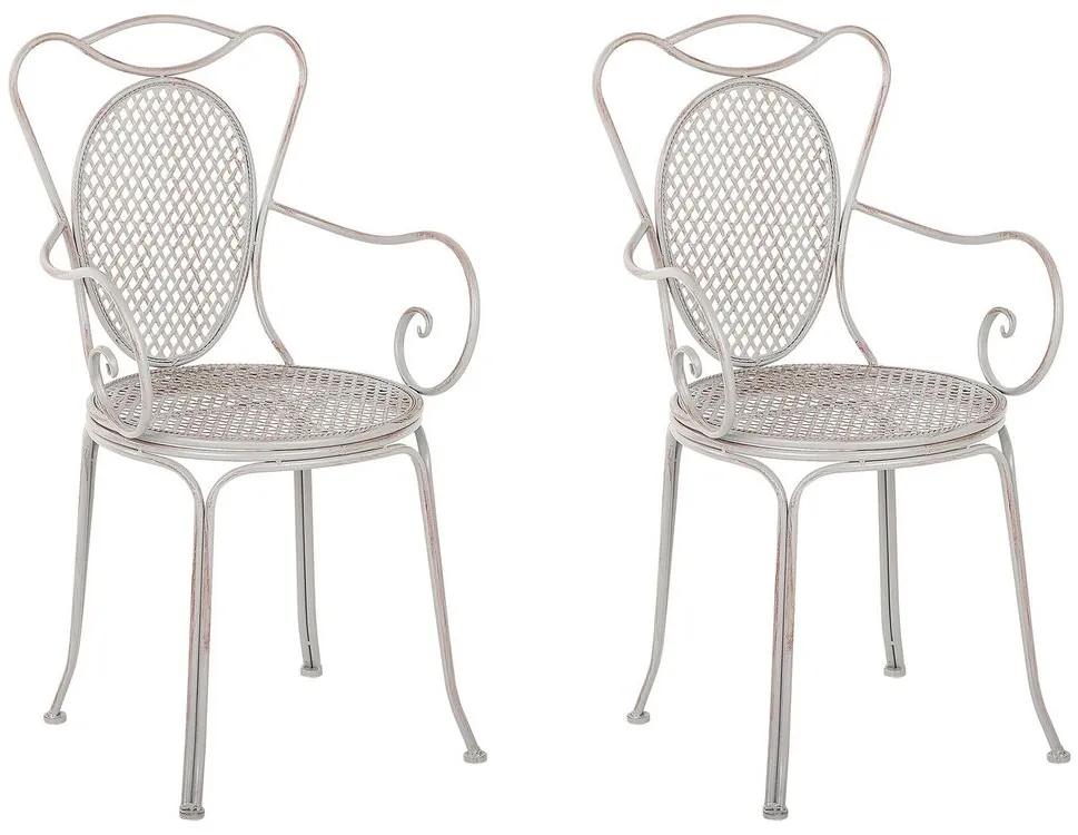 Sada dvou zahradních židlí kovově šedá CILENTO Beliani