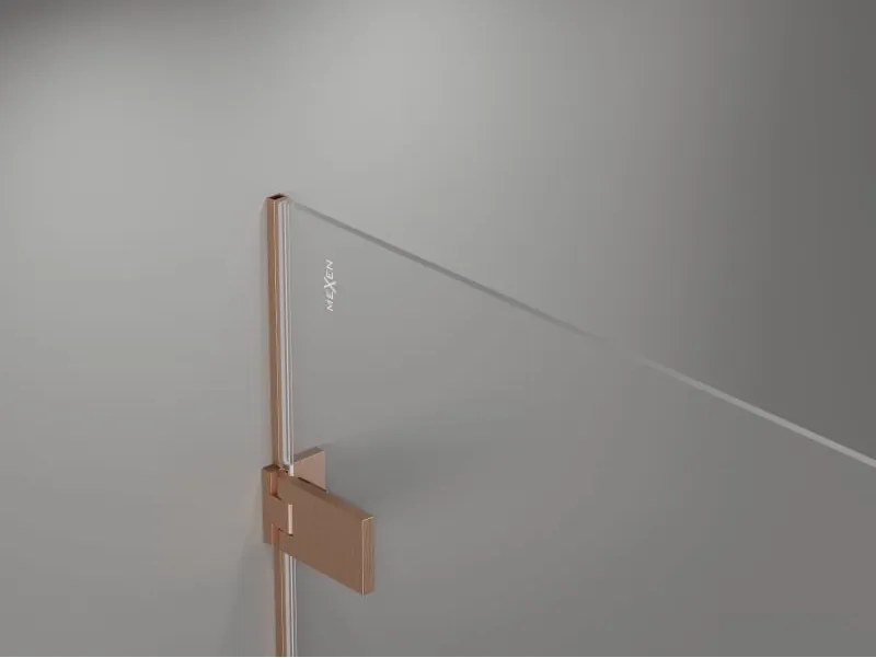 Mexen Lunar-F sprchové dveře skládací levé 70 cm, transparentní, kartáčovaná měď - 836-070-000-65-00-L
