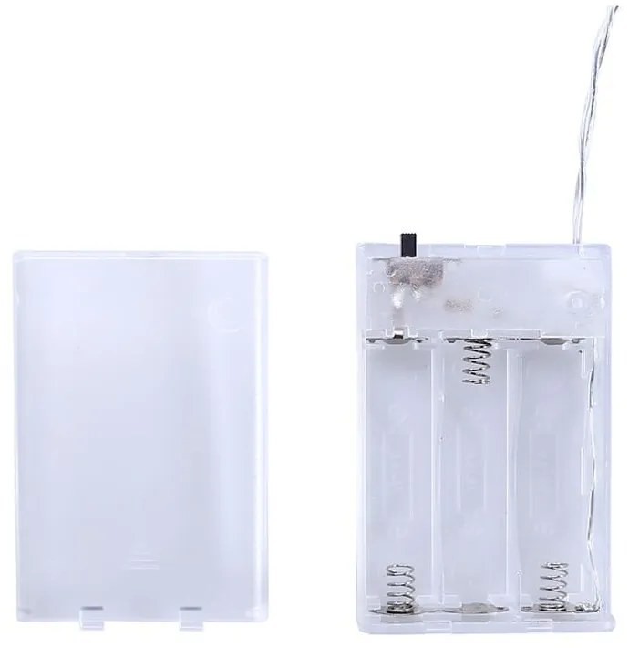 Transparentní LED světelný řetěz ve tvaru kolíčků DecoKing Pin, 40 světýlek, délka 6,35 m