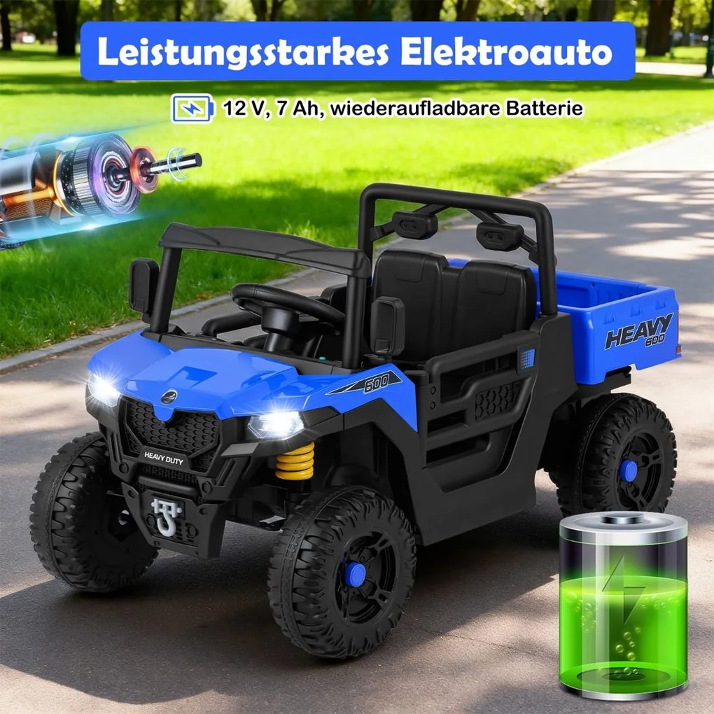 Costway Dětské elektrické autíčko s elektrickou sklápěcí korbou a dálkovým