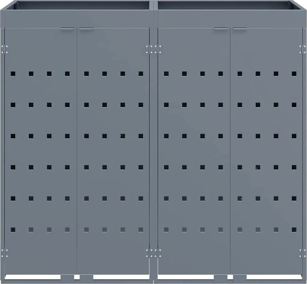 Úložný box na 2 popelnice Světle šedá 136 x 77,5 x 121,5 cm 3394748