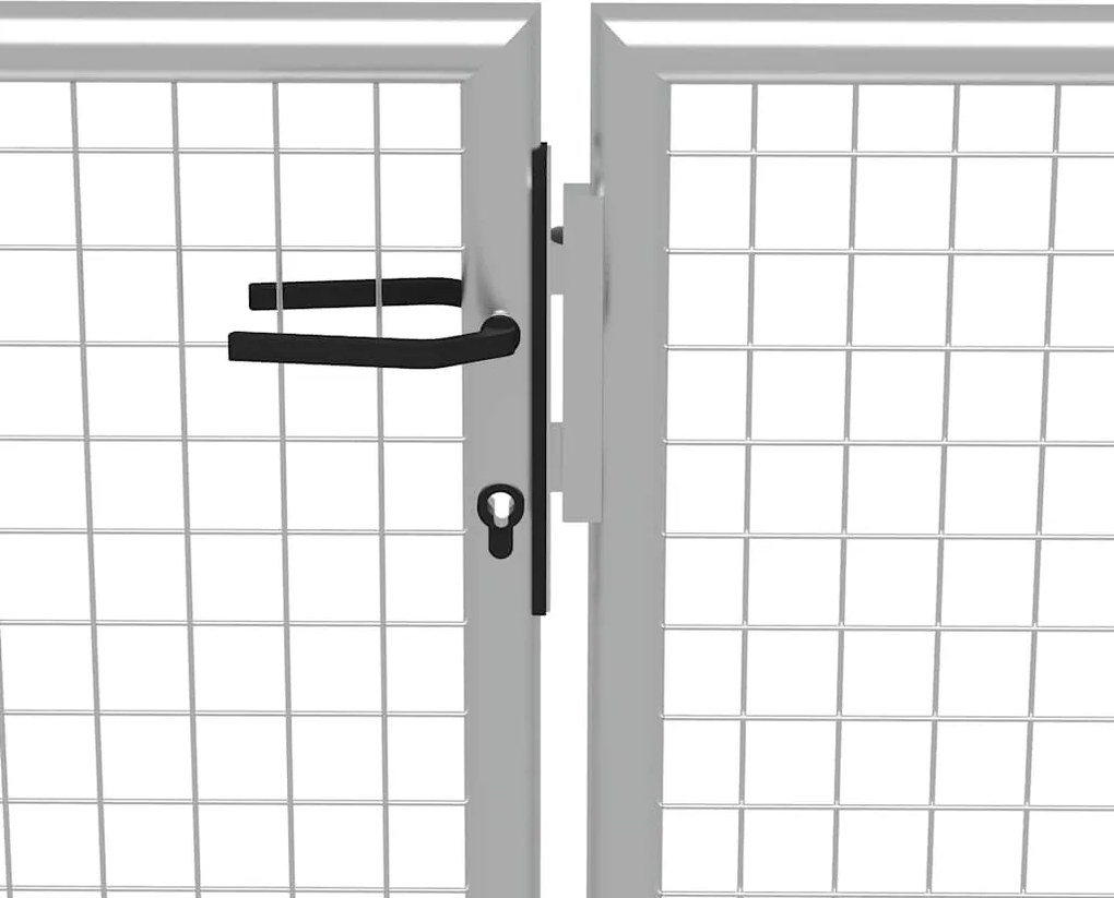 Zahradní brána pozinkovaná ocel 400 x 150 cm stříbrná 144301