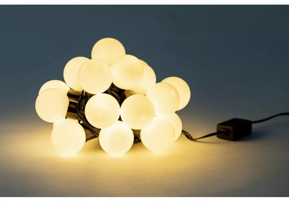 Bílý světelný řetěz s LED žárovkami LUKKA, 20 světýlek