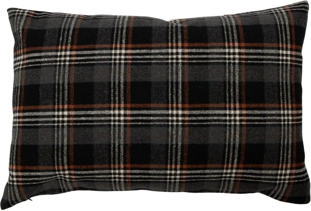 Béžovo-hnědý polštář s motivem jelena a kostkovaným vzorem Check Deer – 40*60*6 cm