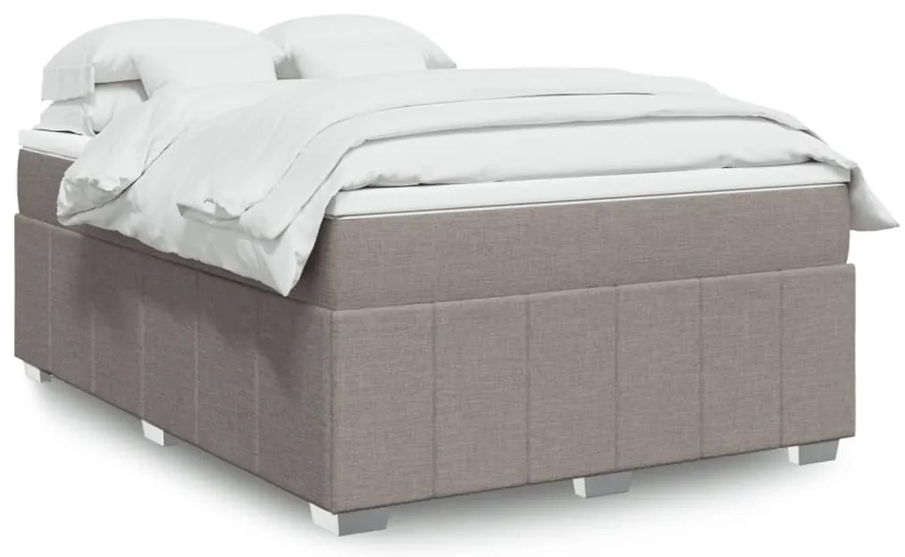 Box spring postel s matrací taupe 140x200 cm textil 3285481