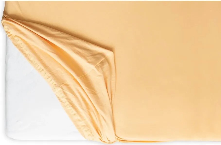 HEDDA Prostěradlo Jersey Lycra premium okrové rozměr: 200 x 220 cm