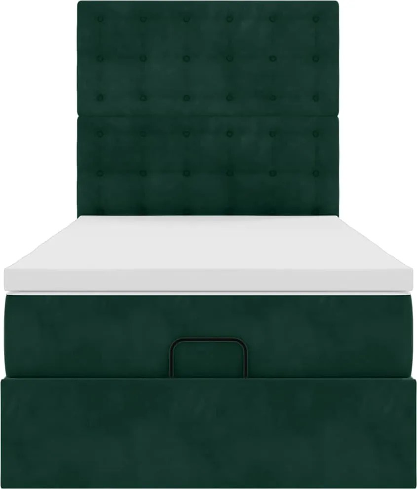 Osmanský rám postele s matracemi tmavě šedá 90x200cm samet 3313592
