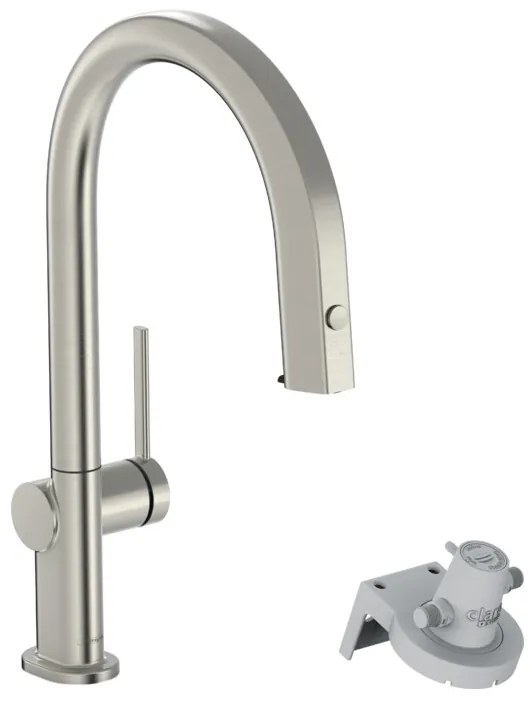 Hansgrohe Aqittura M91 - FilterSystem 210, vytahovací výtok, 1jet, vzhled nerezu 76803800