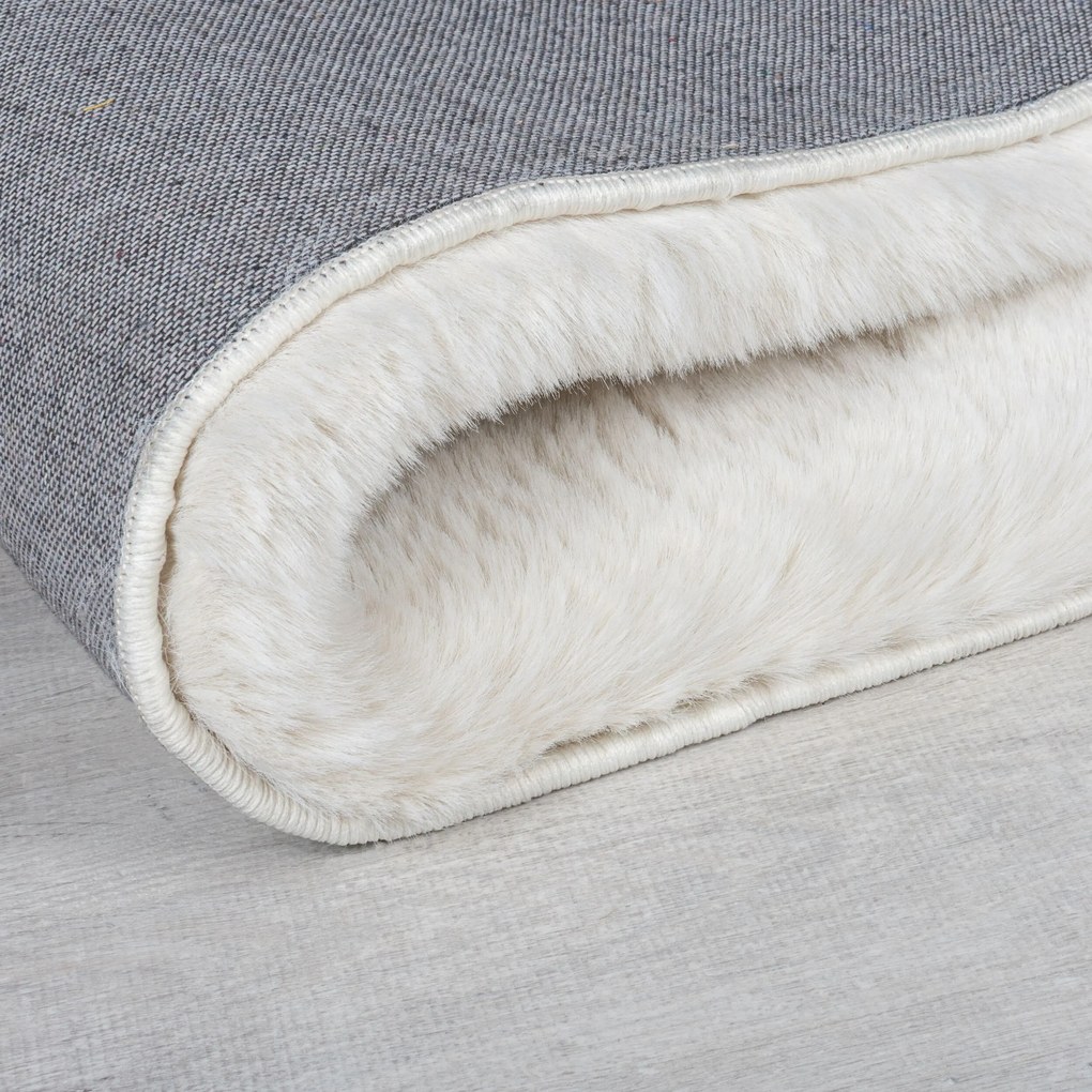 Flair Rugs, Kusový koberec Ivy Faux Fur Cream, 120x170, bílá, ložnice