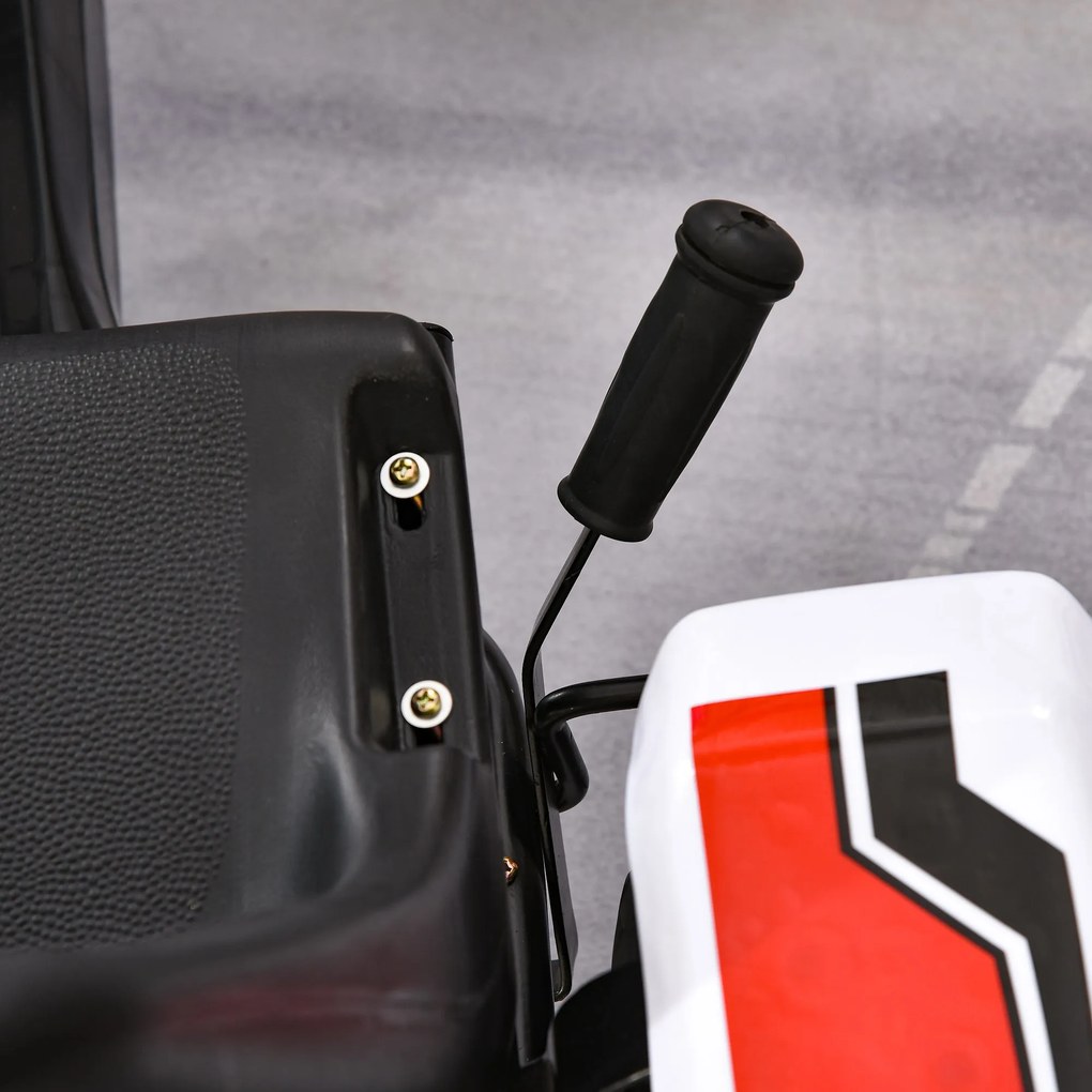 HOMCOM Motokára pro děti šlapací auto s pedály a brzdami 104x66x57cm z oceli pro děti od 3 do 8 let v bílé barvě