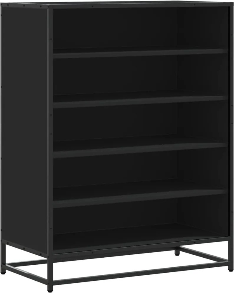 Botník černý 75 x 38 x 97,5 cm kompozitní dřevo a kov 3300870