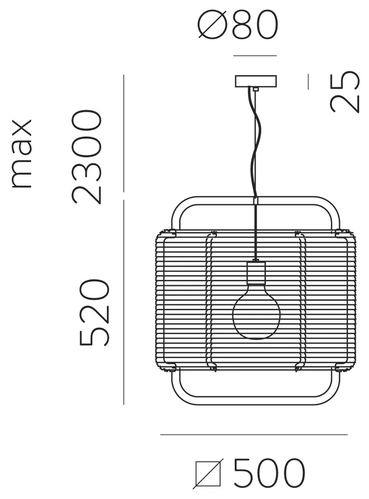 ACB Iluminacion Závěsné svítidlo CORDA, ⌀ 50 cm, 1xE27 15W Barva: Černá, Barva montury: Zelená