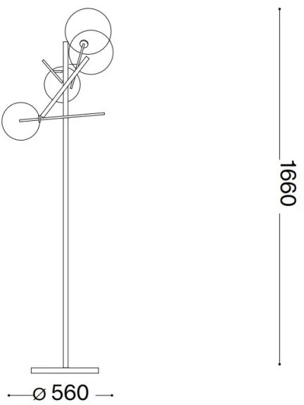 Ideal Lux - LED Stojací lampa EQUINOXE 4xG4/2W/230V lesklý chrom/kouřová