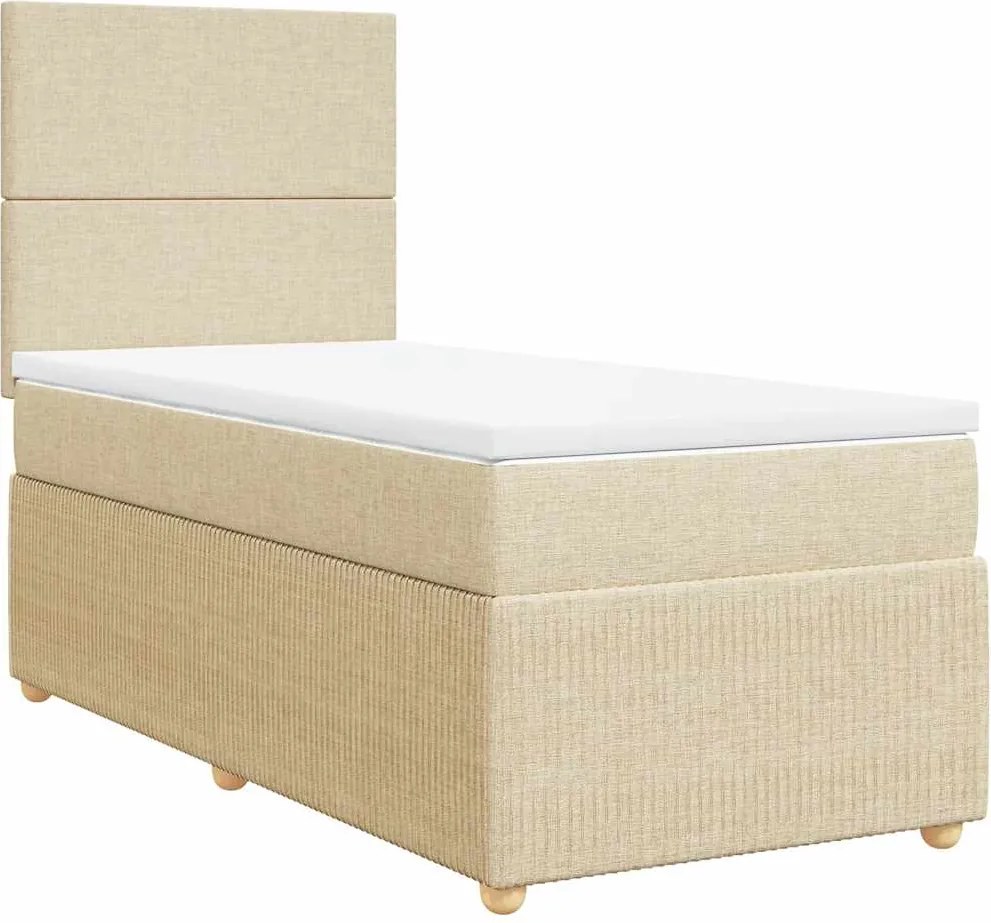 Box spring postel s matrací krémová 100 x 200 cm textil 3291965
