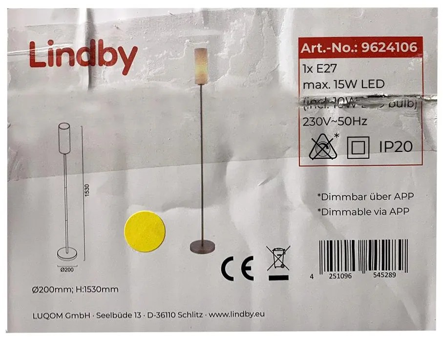 Lindby | Lindby - LED RGB Stmívatelná stojací lampa FELICE 1xE27/10W/230V Wi-Fi | LW0081
