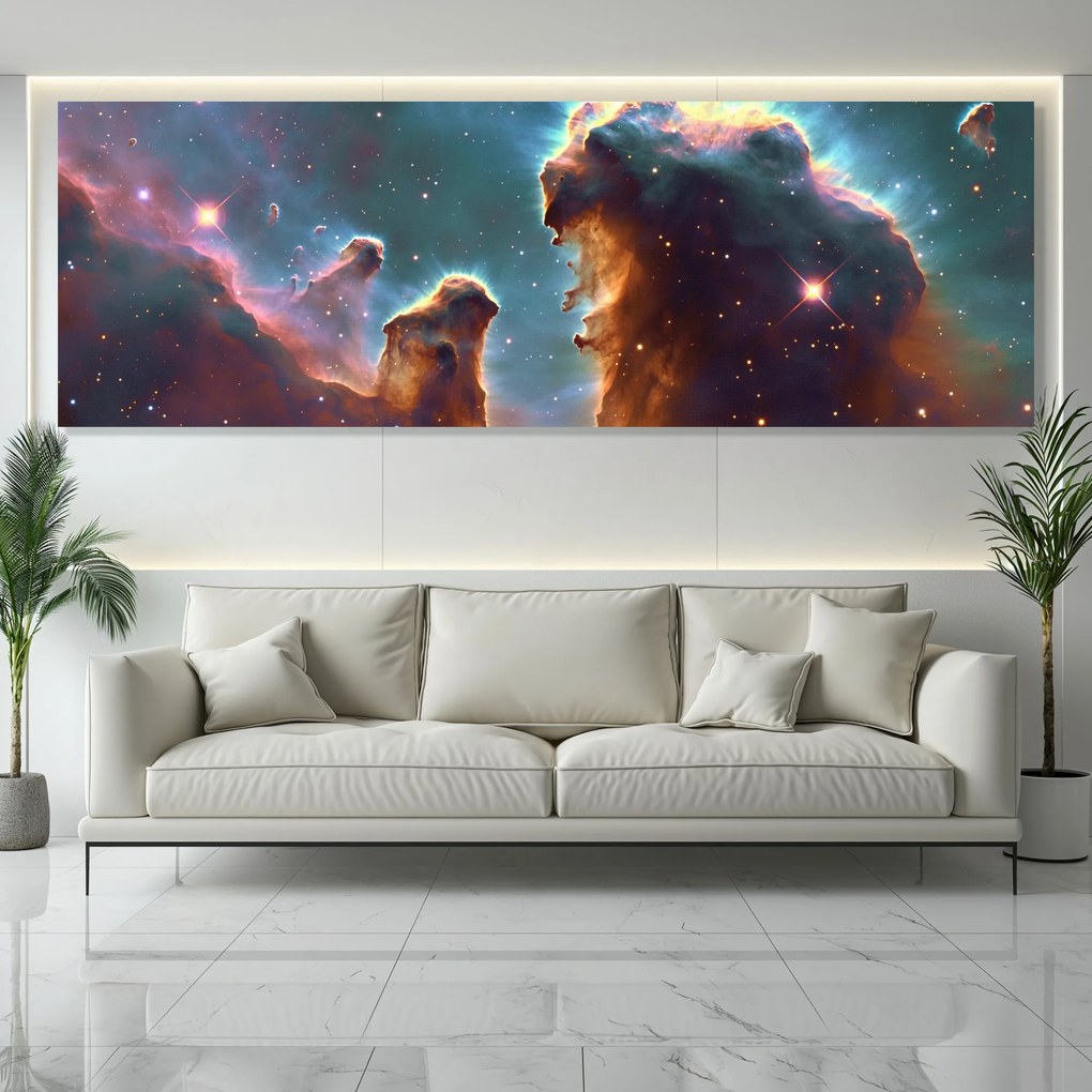 Obraz na plátně - Hvězdná mlhovina, Nebula Astraeus FeelHappy.cz Velikost obrazu: 210 x 70 cm