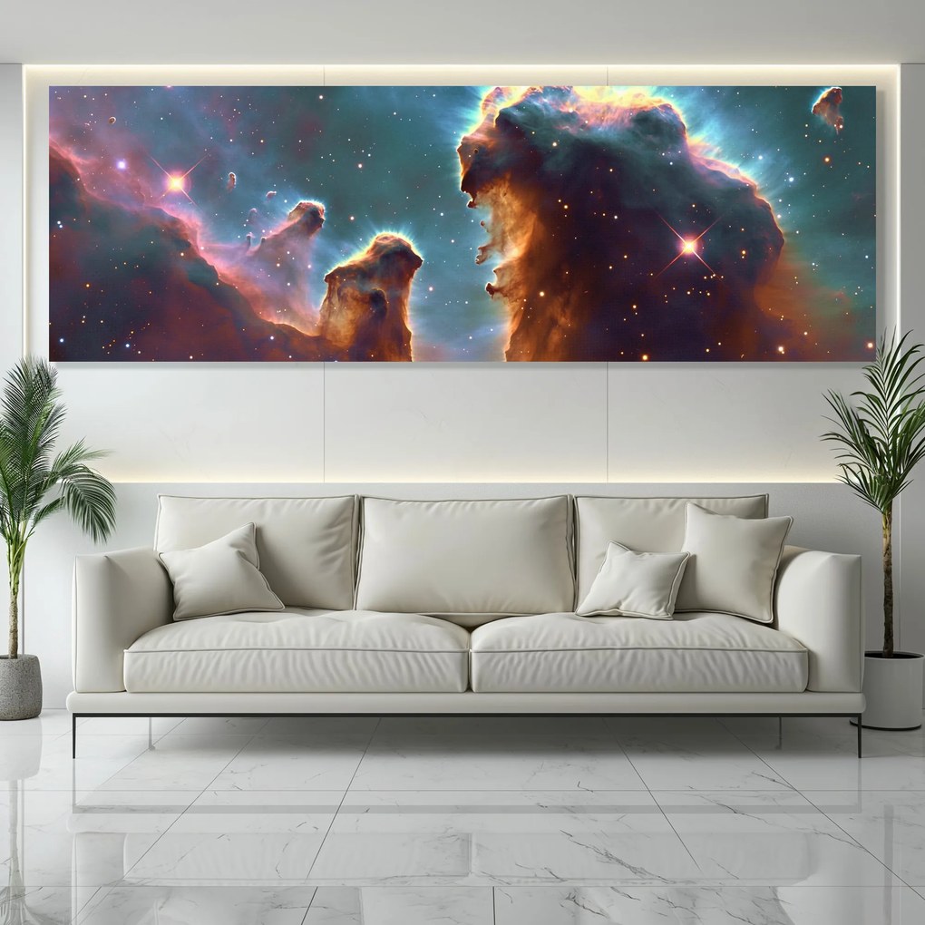 Obraz na plátně - Hvězdná mlhovina, Nebula Astraeus FeelHappy.cz Velikost obrazu: 60 x 20 cm