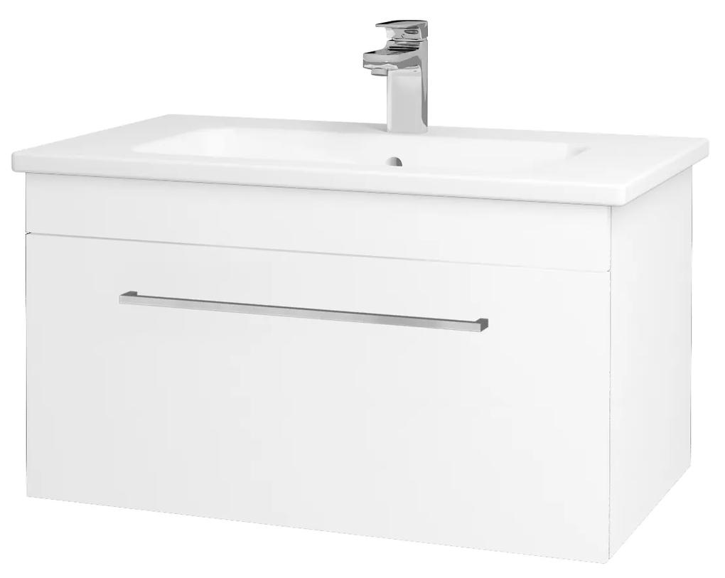 Dřevojas Koupelnová skříň ASTON SZZ 80 Varianta: N01 Bílá lesk / Úchytka T01 / D10 Borovice Jackson