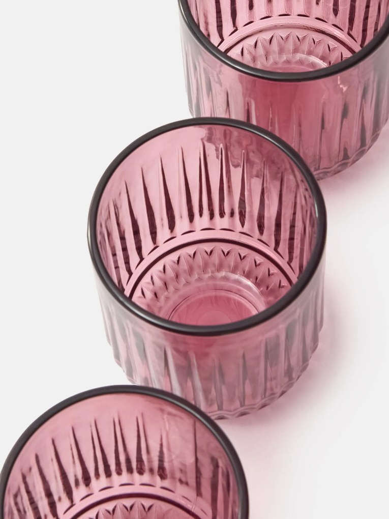 Sinsay - Sada sklenic z barevného skla 4 pack - růžová