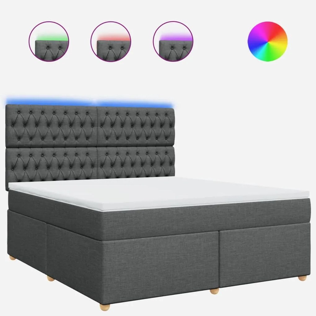 Box spring postel s matrací tmavě šedá 180x200 cm textil 3293667