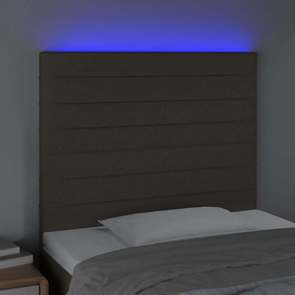 Čelo postele s LED taupe 100x5x118/128 cm textil 3122558