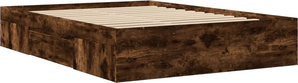 Rám postele bez matrace kouřový dub 120x190 cm kompozitní dřevo 3295517