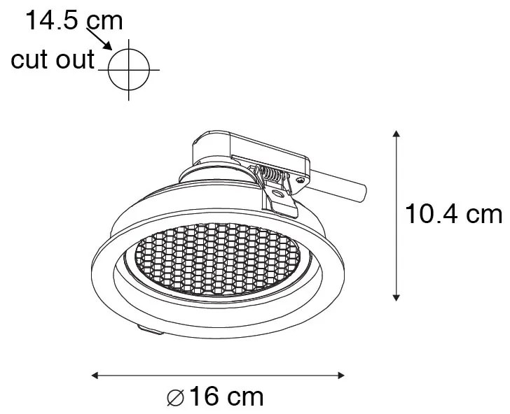 Moderní zapuštěné bodové světlo bílé otočné - Coop 111 Honey