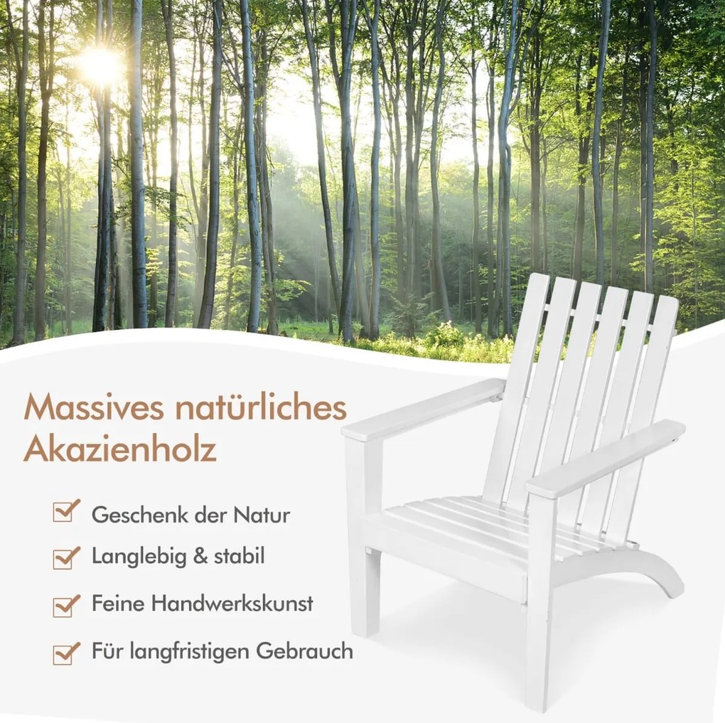 Costway Židle Adirondack zahradní židle z akáciového dřeva