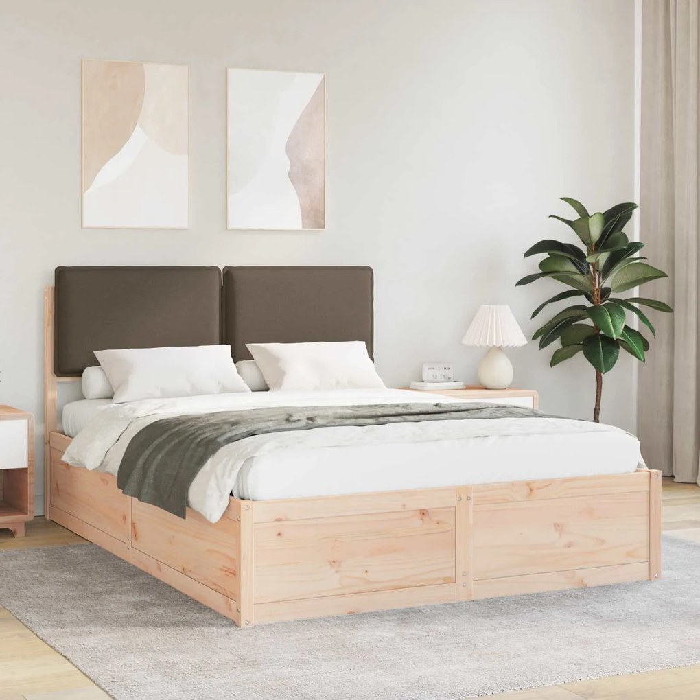 Rám postele s čalouněným čelem s čelo Taupe 150 x 200 cm 3398122