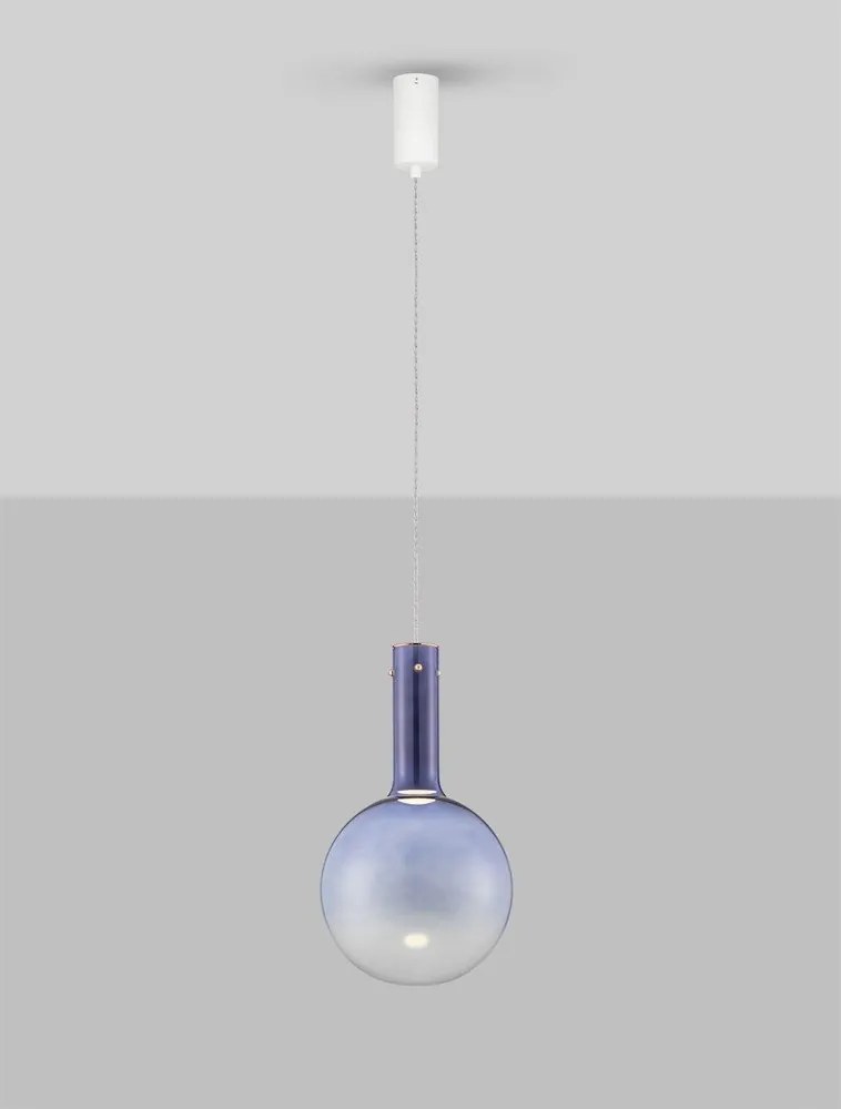Modré skleněné LED stmívatelné závěsné svítidlo ø 25 cm Nostos – Nova Luce