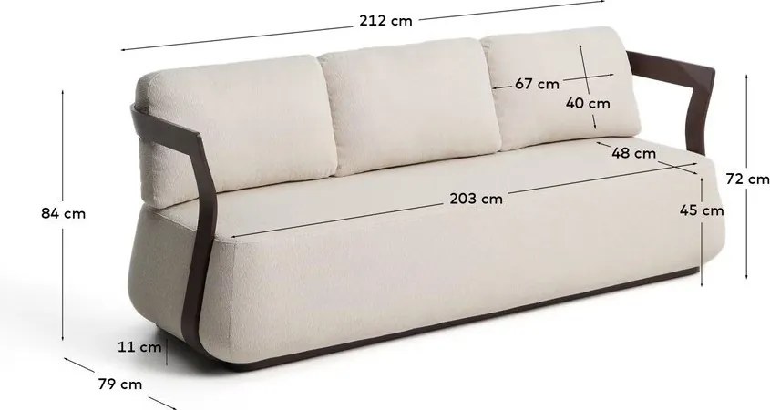 Hnědá/béžová čalouněná zahradní pohovka Tamaris – Kave Home